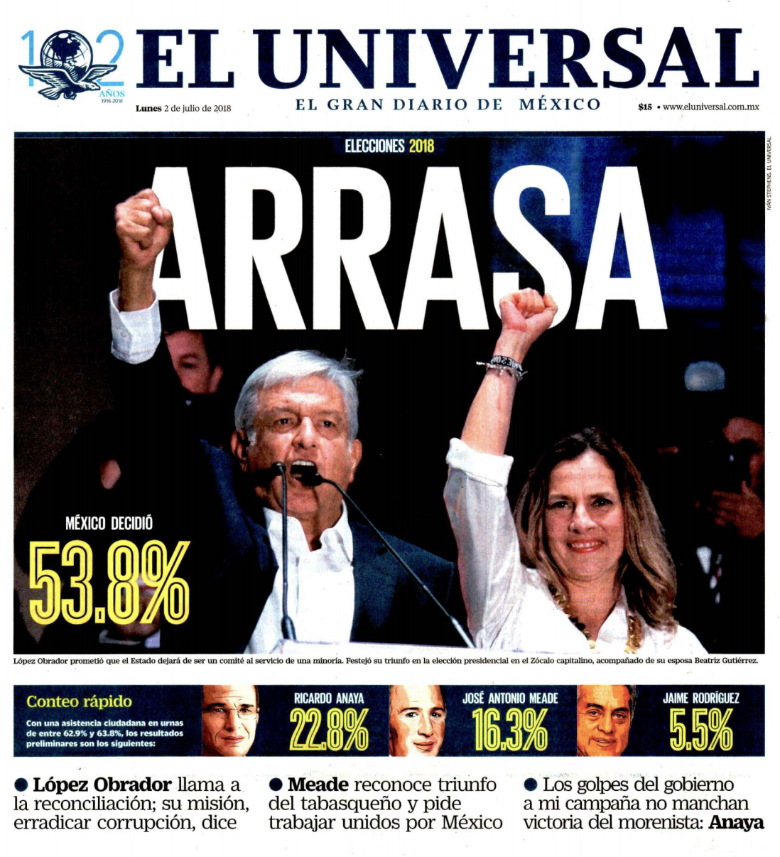 Así amanecieron los diarios en México luego del triunfo de AMLO - CCNews