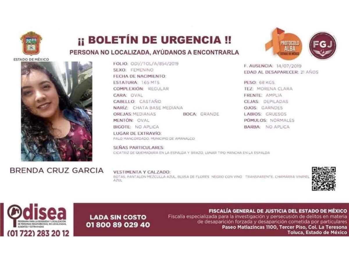 Otro caso más: Brenda desapareció tras abordar un taxi en el Edomex ...